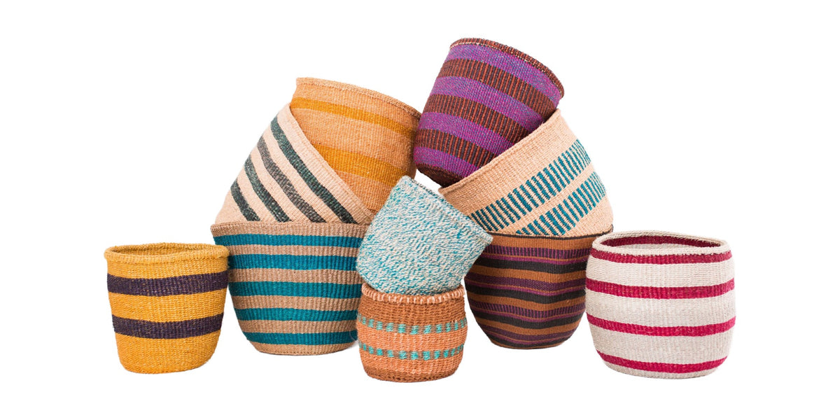Colourful Woven Planter Baskets | Handwoven Unique Storage Baskets ...