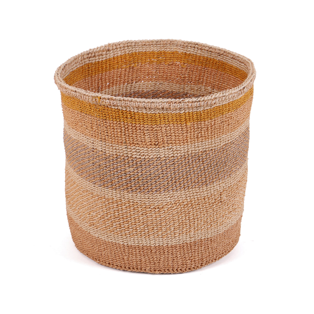 MATAMSHI: Small Yellow, Grey and Natural Sisal Basket – The Basket Room