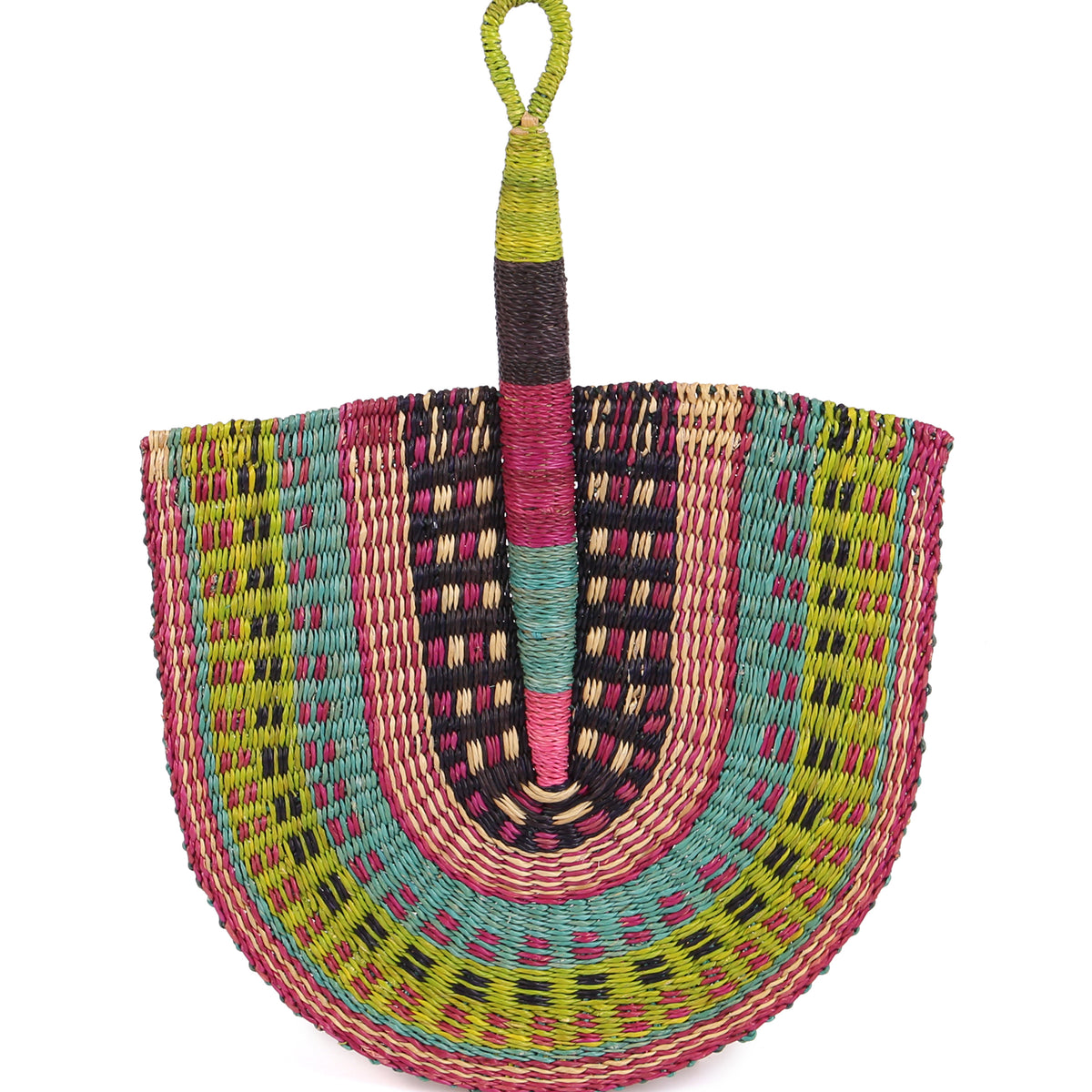 KOKOADO: Green, Blue & Purple Woven Fan – The Basket Room