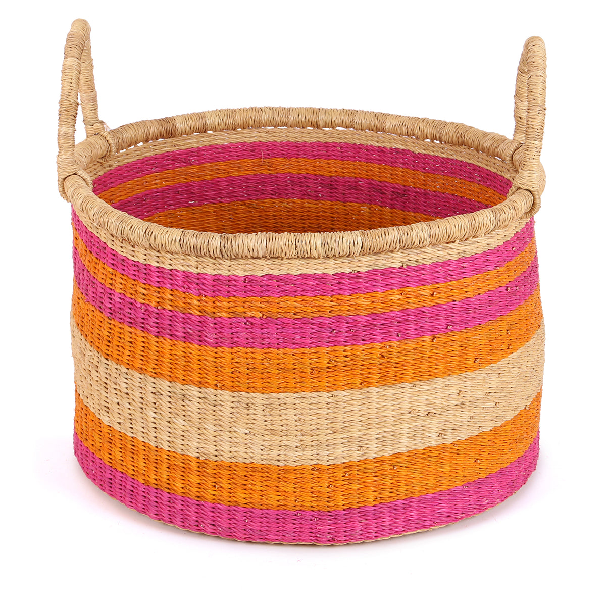 LIKEM: Small Pink & Orange Floor Storage Basket – The Basket Room