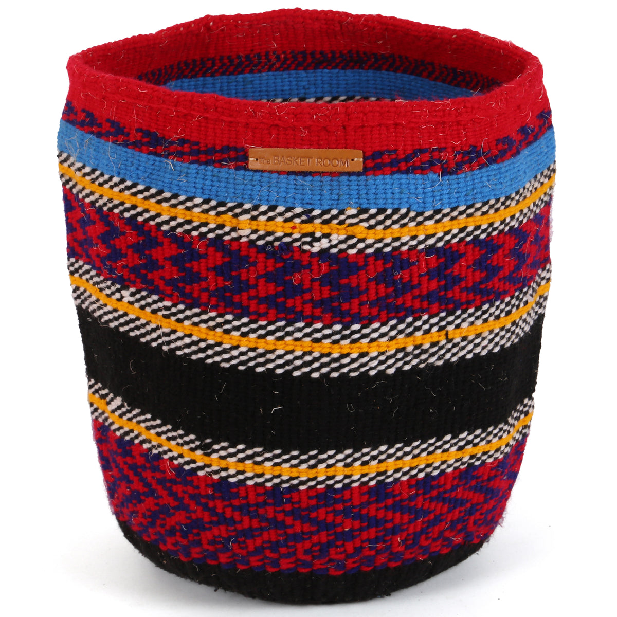 SAWA: Large Red, Blue and Black Wool Basket – The Basket Room