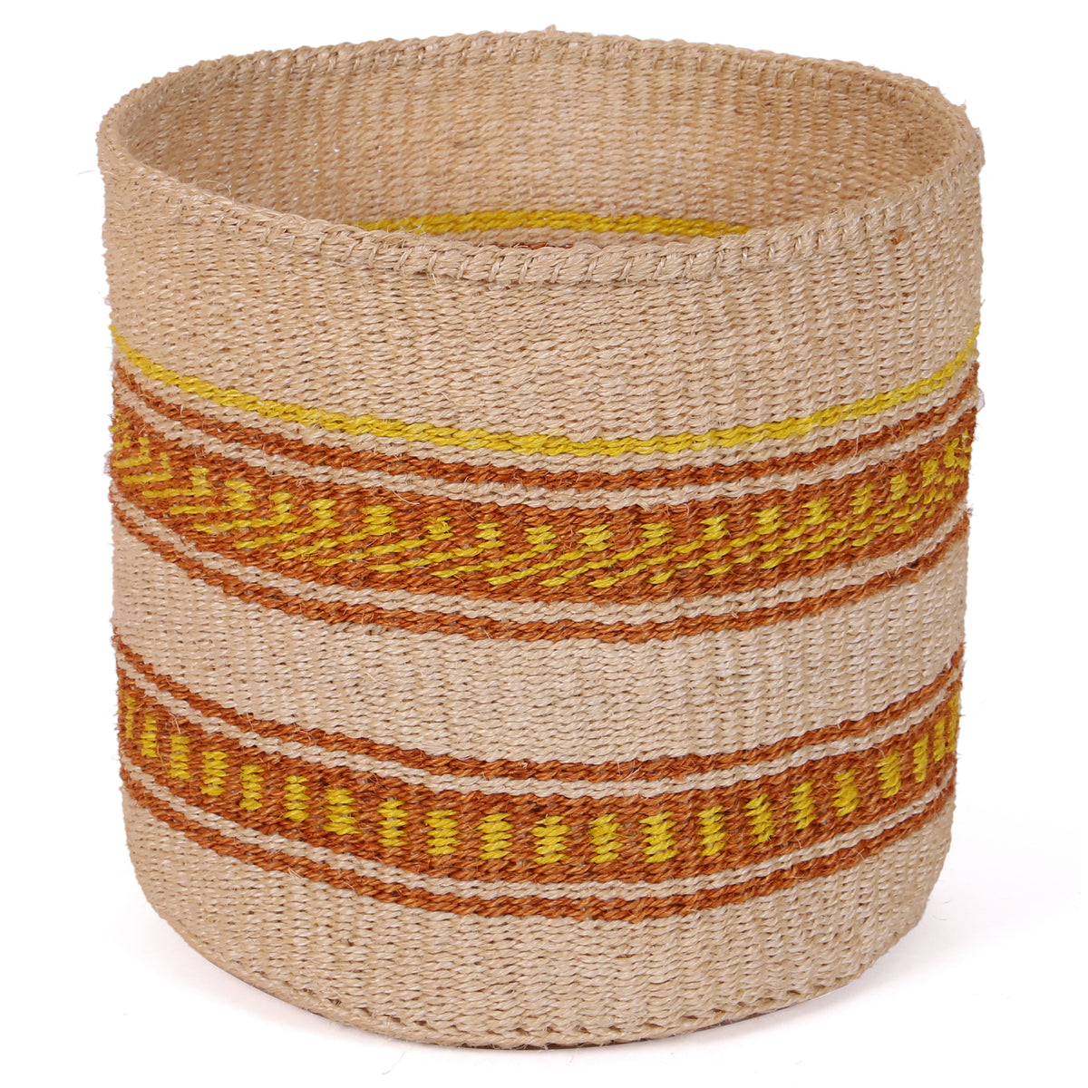 AMUZI: Large Yellow & Gold Sisal Basket – The Basket Room
