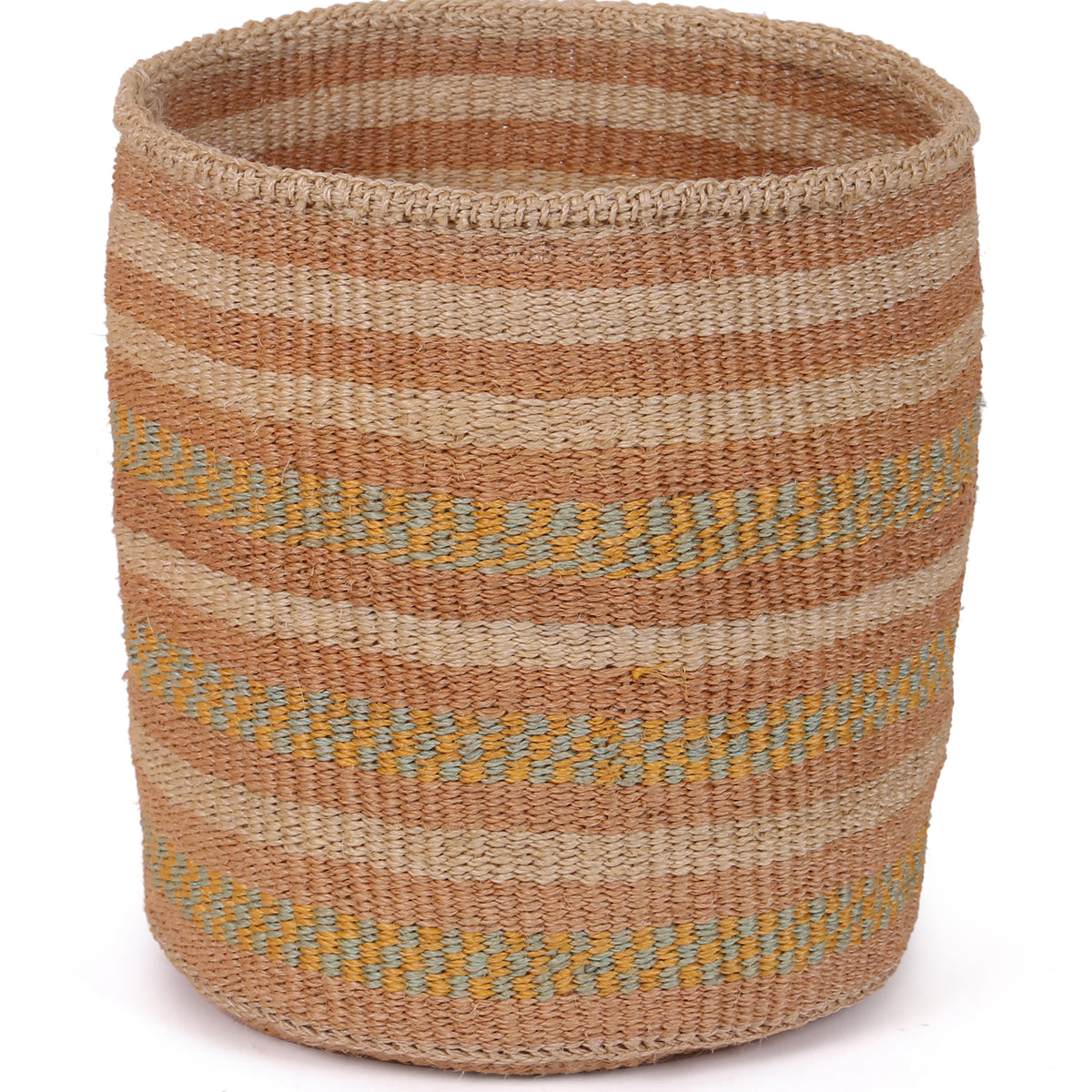 BEBERU:Large Natural, Turquoise & Gold Sisal Basket – The Basket Room
