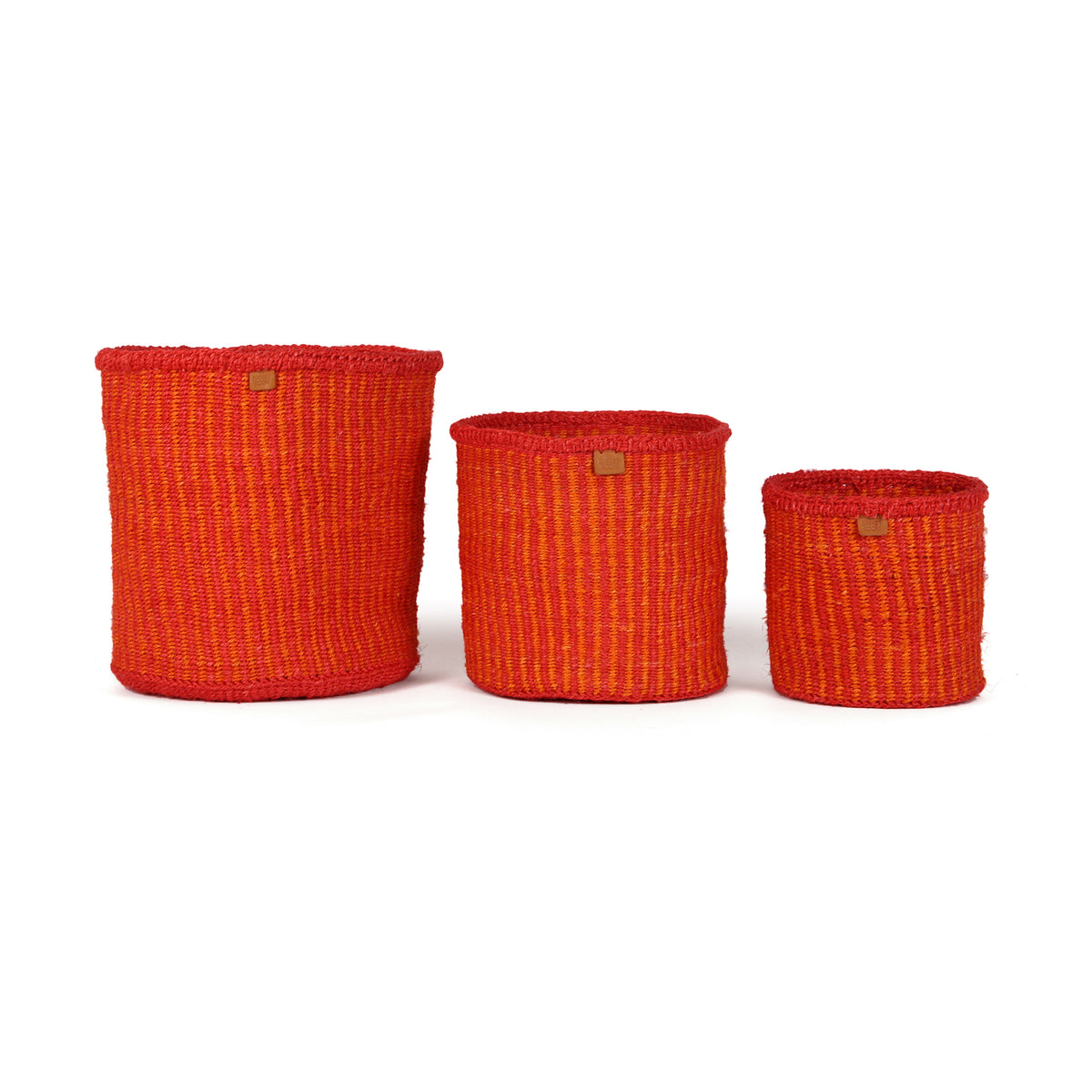 KIWANDU: Red and Orange Pinstripe Woven Storage Basket – The Basket Room