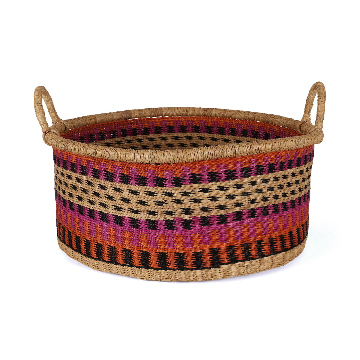 ABINA: Large Pink, Orange and Black Floor Storage Basket – The Basket Room