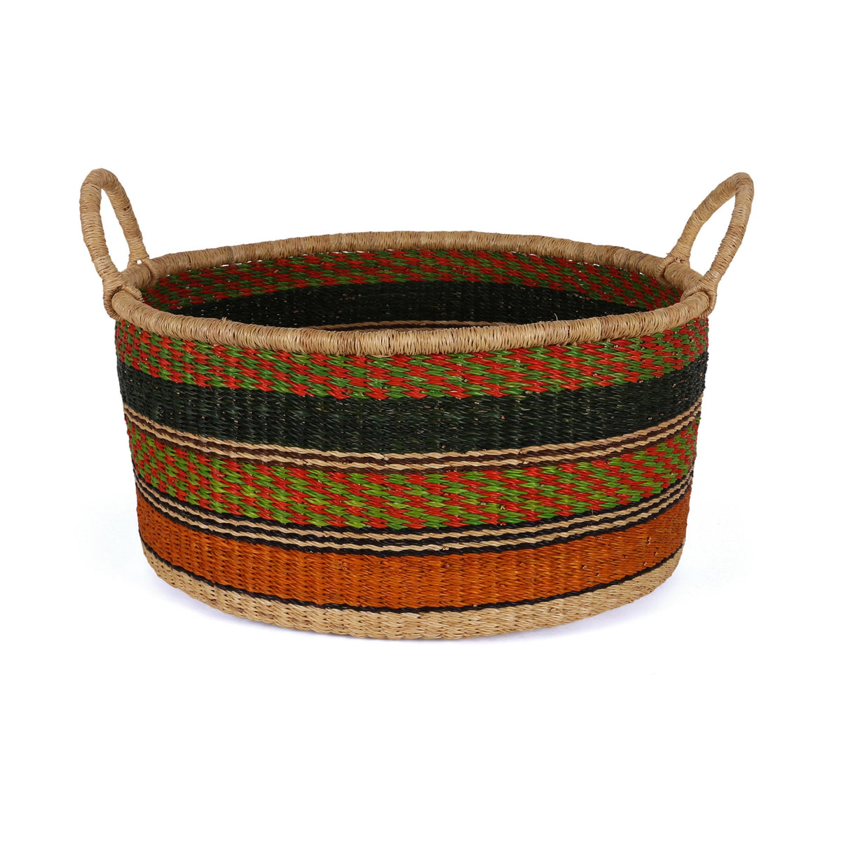 ANAFO: Medium Red, Green and Orange Floor Storage Basket – The Basket Room
