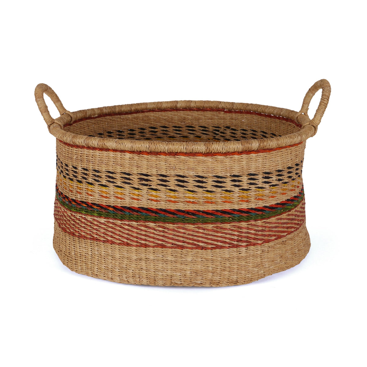 KATAKYIASE: Large Brown, Green and Orange Floor Storage Basket – The ...