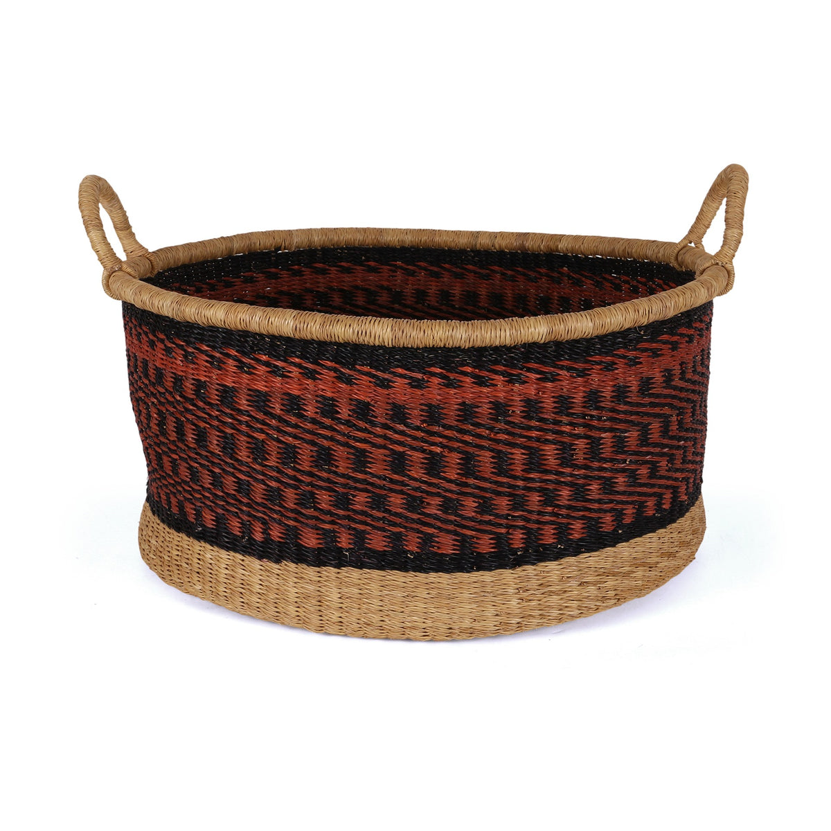 KUNTANASE: Large Brown and Black Floor Storage Basket – The Basket Room