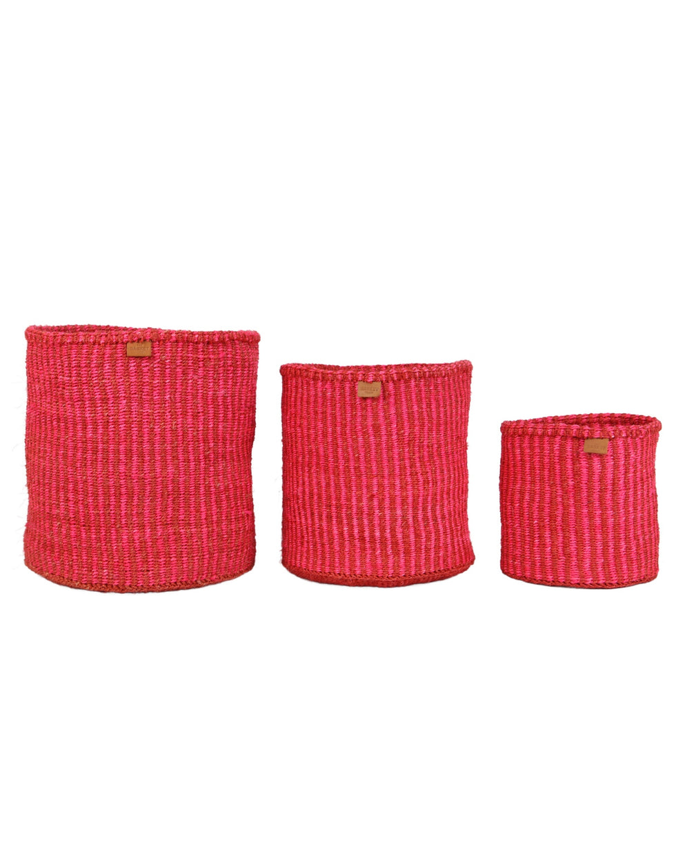 Colourful Pinstripe and Chequered Woven Storage Baskets – The Basket Room