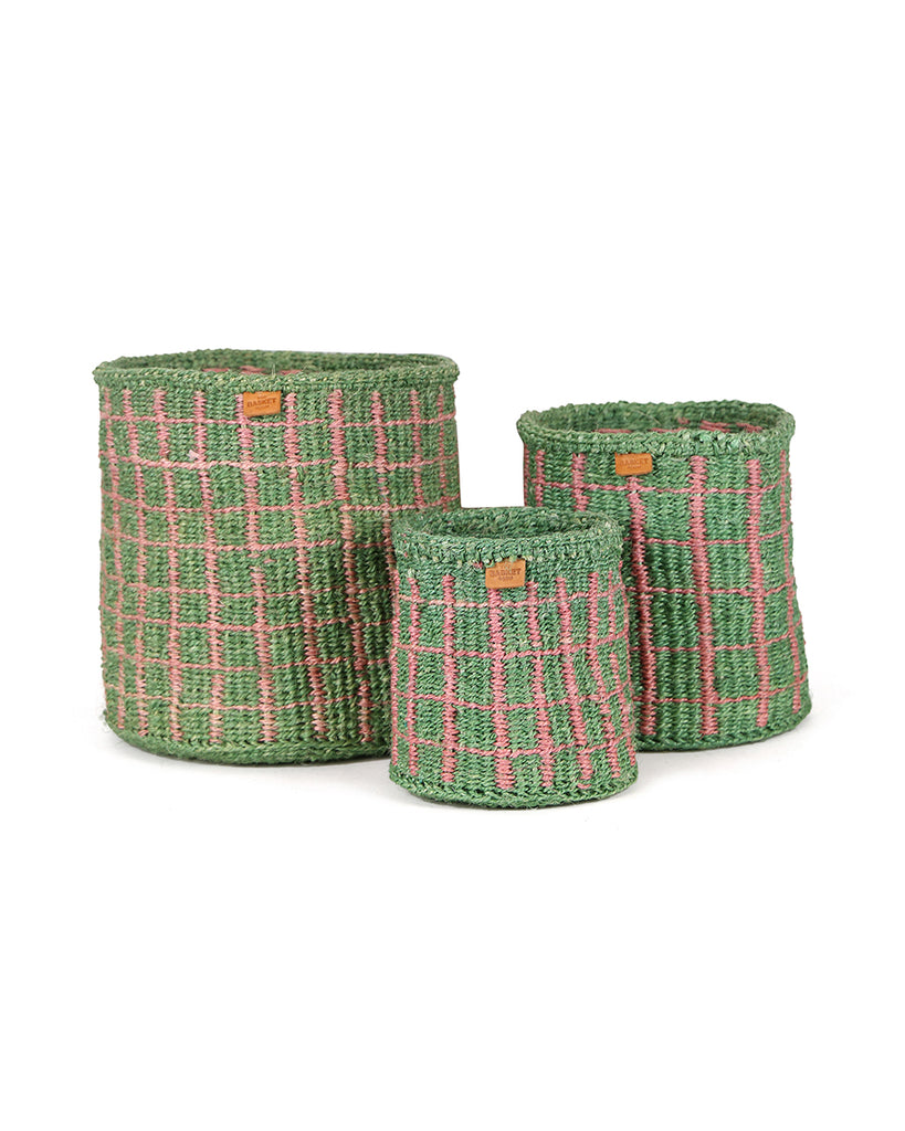 Colourful Pinstripe and Chequered Woven Storage Baskets – The Basket Room
