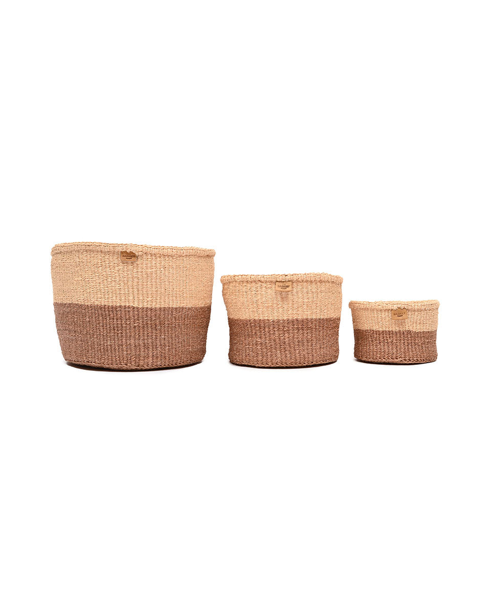 TAIFA: Baked Tile & Sand Duo Colour Block Woven Basket – The Basket Room