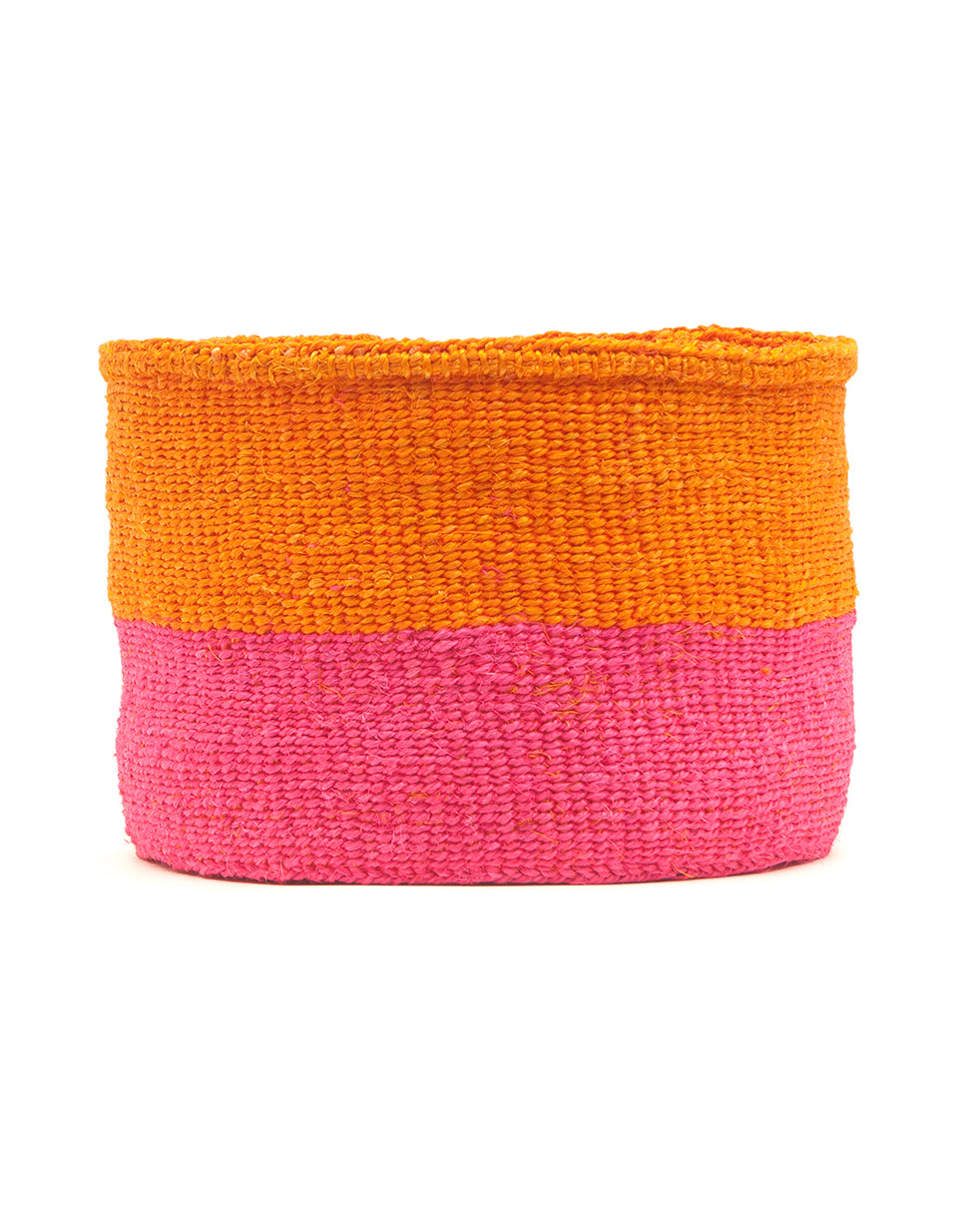 KALI: Orange & Neon Pink Duo Colour Block Woven Basket – The Basket Room