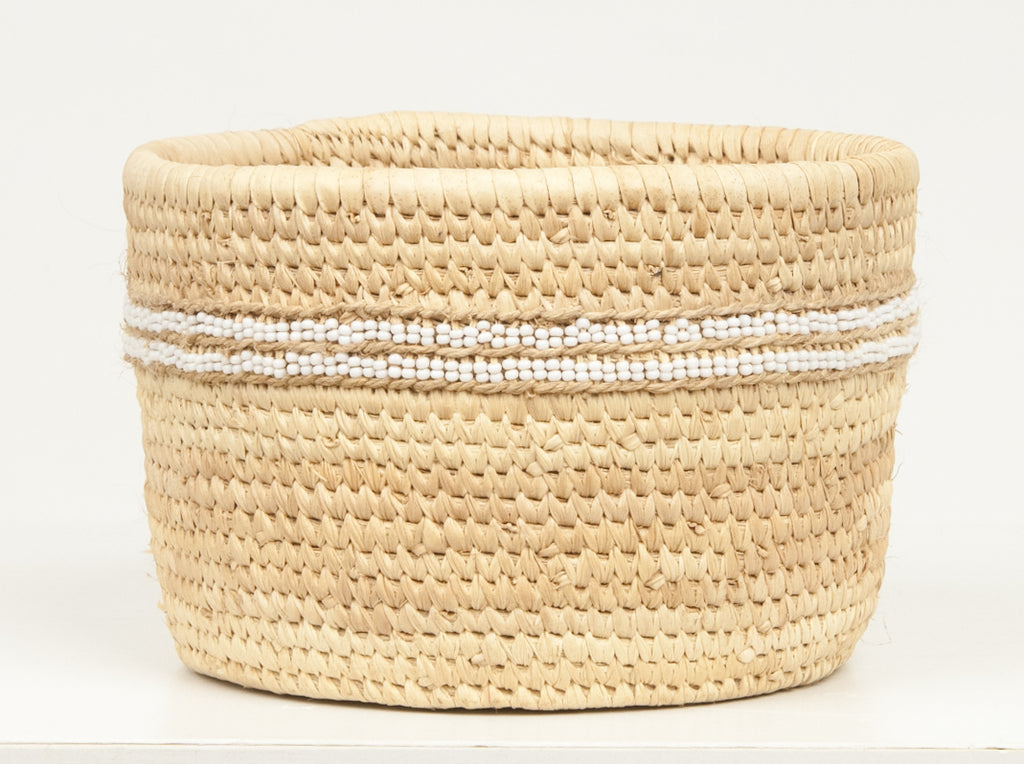 The Basket Room | Woven beaded decorative storage baskets